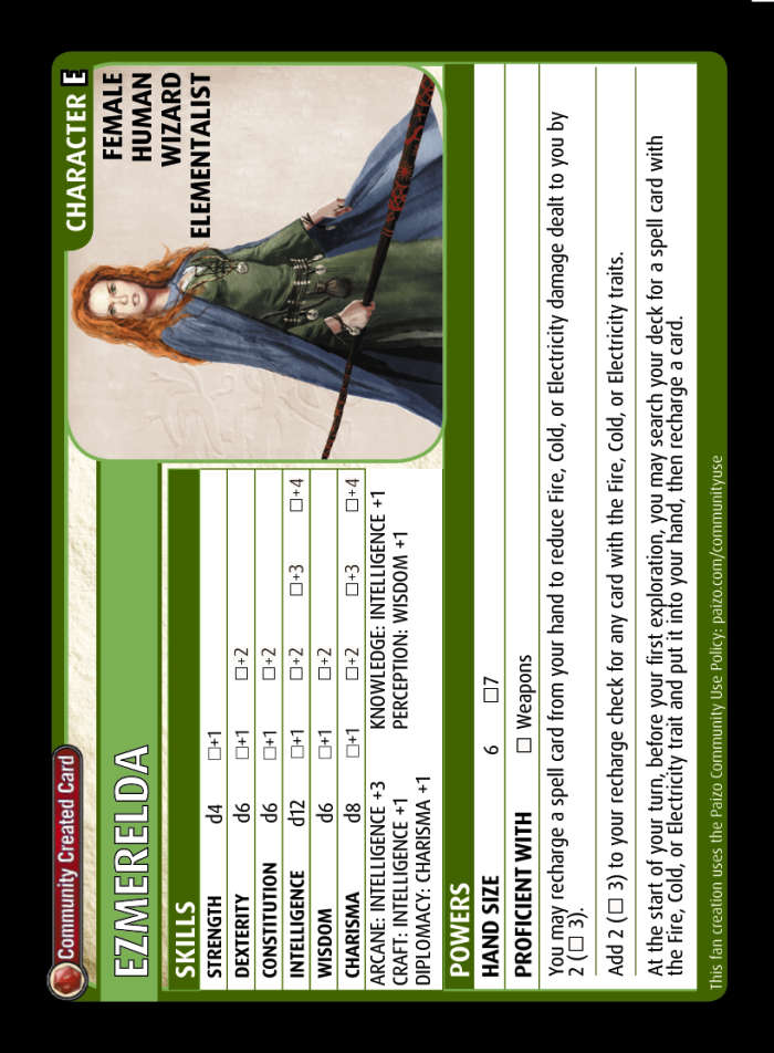 Ezmerelda - Custom Card - Paizo | Pathfinder Adventure Card Game ...