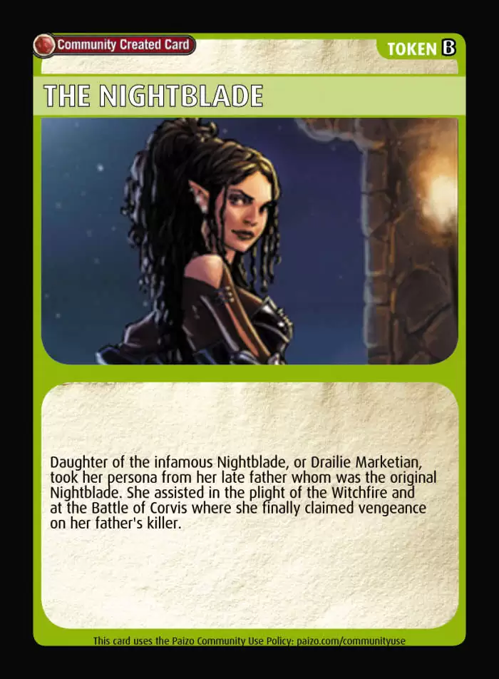 The Nightblade - Custom Card - Paizo | Pathfinder Adventure Card Game ...