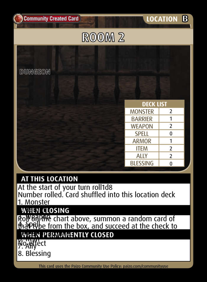 Room 2 - Custom Card - Paizo | Pathfinder Adventure Card Game Community ...
