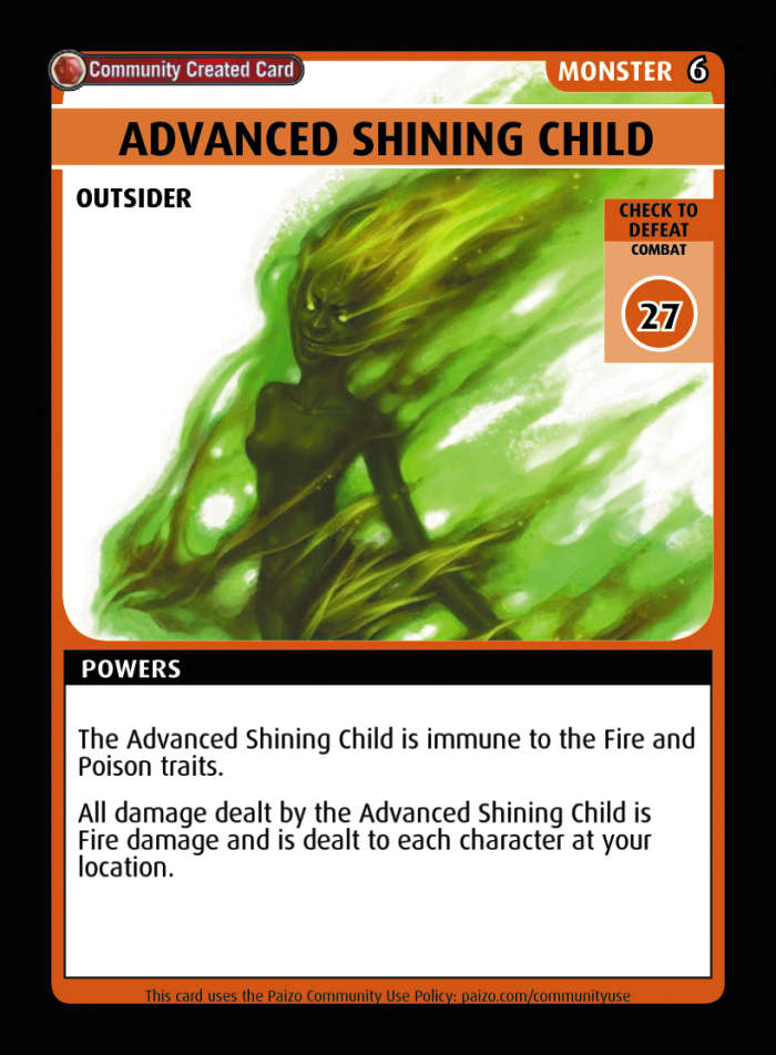 Advanced Shining Child - Custom Card - Paizo | Pathfinder Adventure ...