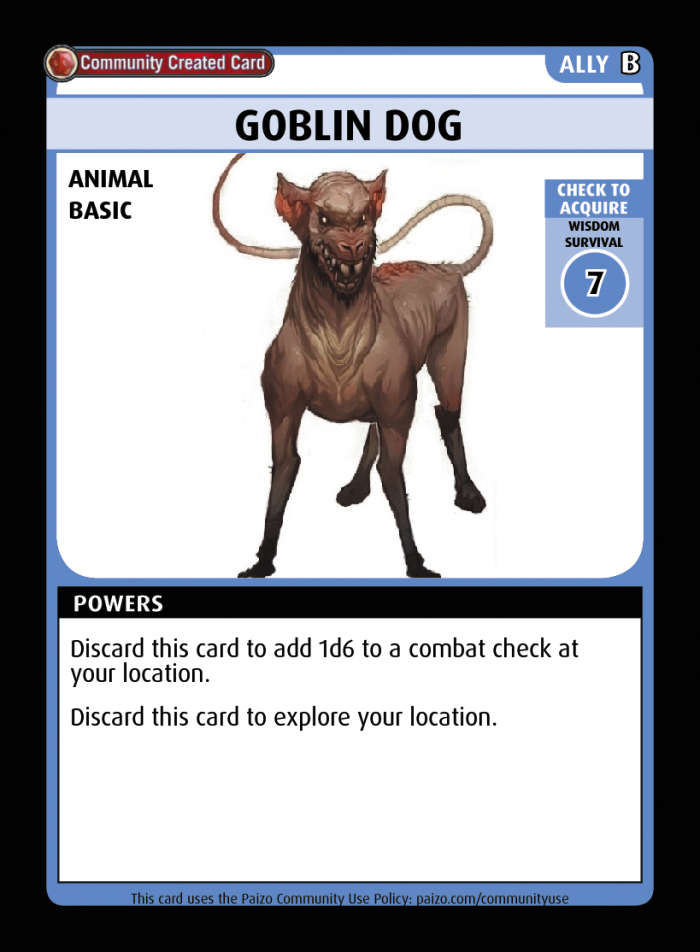 Goblin Dog - Custom Card - Paizo | Pathfinder Adventure Card Game ...