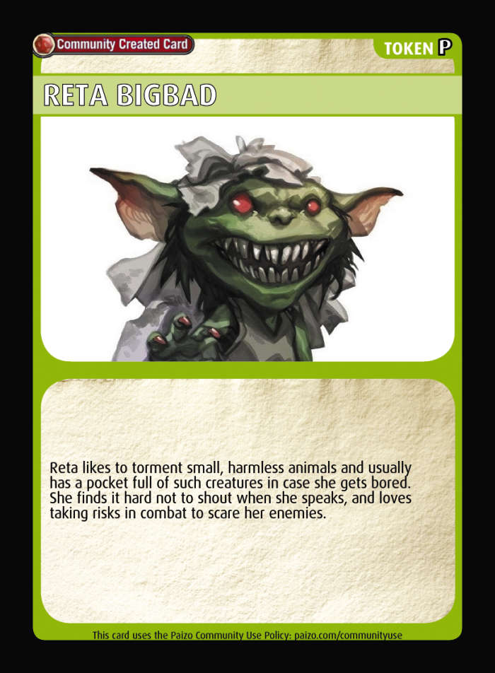 Reta Bigbad - Custom Card - Paizo | Pathfinder Adventure Card Game ...
