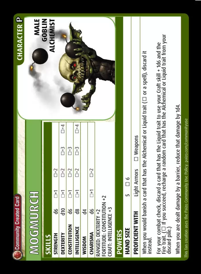 Mogmurch - Custom Card - Paizo | Pathfinder Adventure Card Game ...