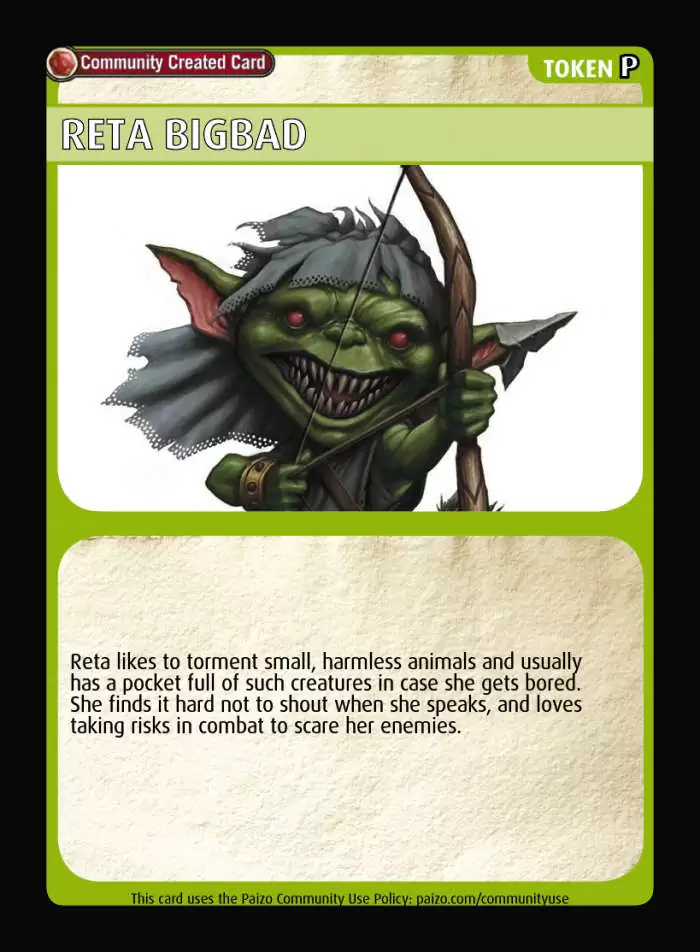 Reta Bigbad - Custom Card - Paizo | Pathfinder Adventure Card Game ...