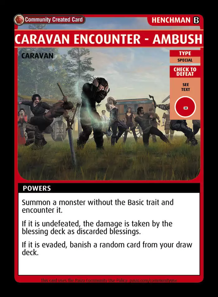 Caravan Encounter - Ambush - Custom Card - Paizo | Pathfinder Adventure ...