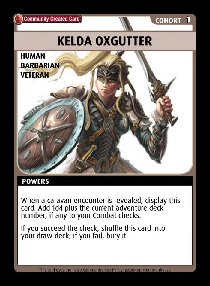 Kelda Oxgutter - Custom Card - Paizo | Pathfinder Adventure Card Game ...