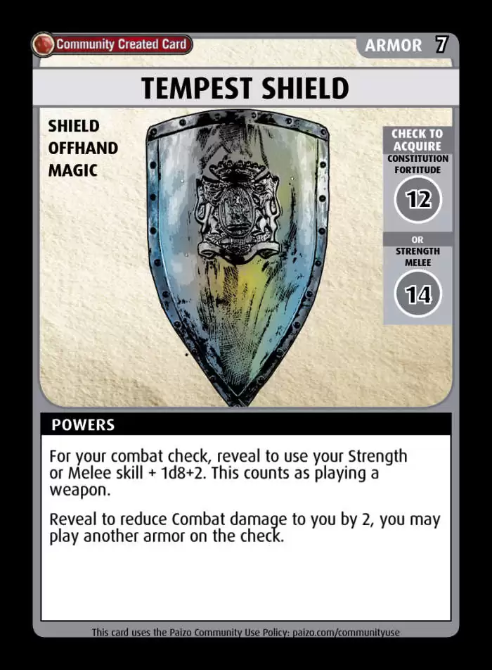 Tempest Shield - Custom Card - Paizo | Pathfinder Adventure Card Game ...