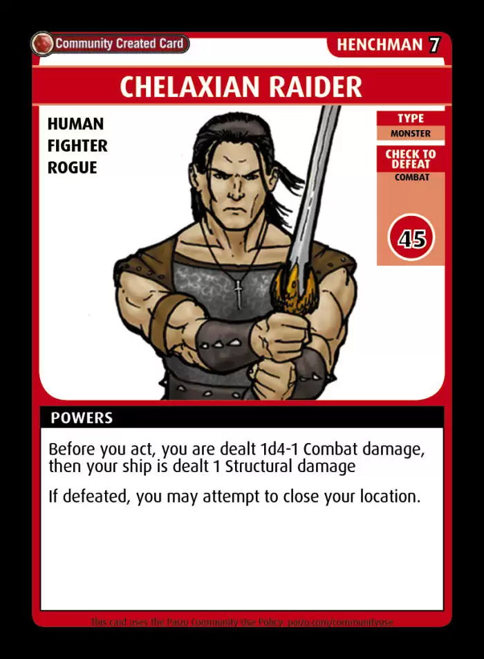 Chelaxian Raider - Custom Card - Paizo | Pathfinder Adventure Card Game ...