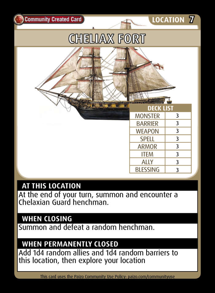 Cheliax Fort - Custom Card - Paizo | Pathfinder Adventure Card Game Community Cards | DriveThruRPG