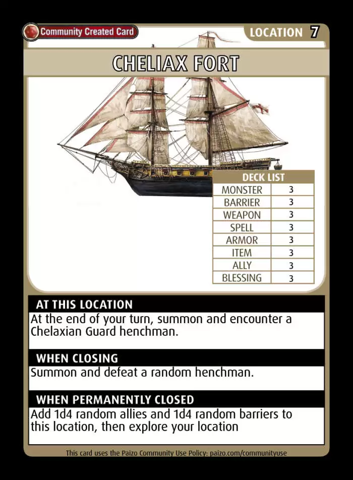 Cheliax Fort - Custom Card - Paizo | Pathfinder Adventure Card Game ...