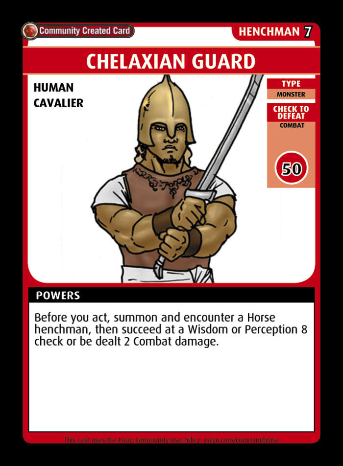 Chelaxian Guard - Custom Card - Paizo | Pathfinder Adventure Card Game ...