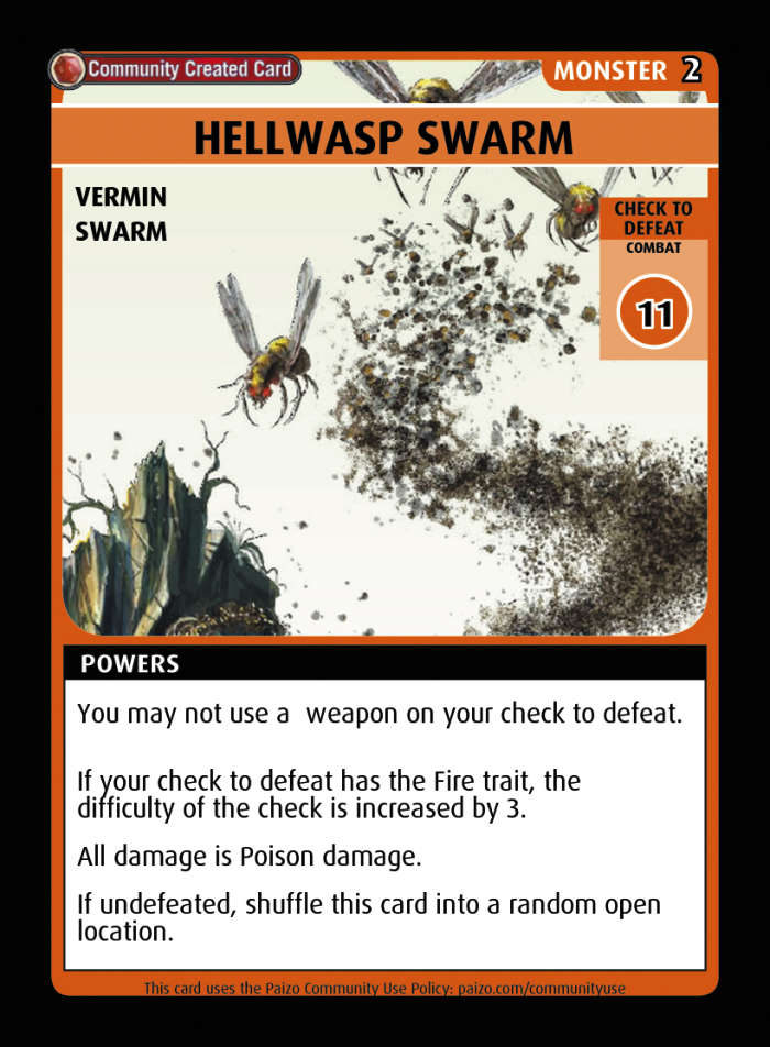 Hellwasp Swarm - Custom Card - Paizo | Pathfinder Adventure Card Game ...