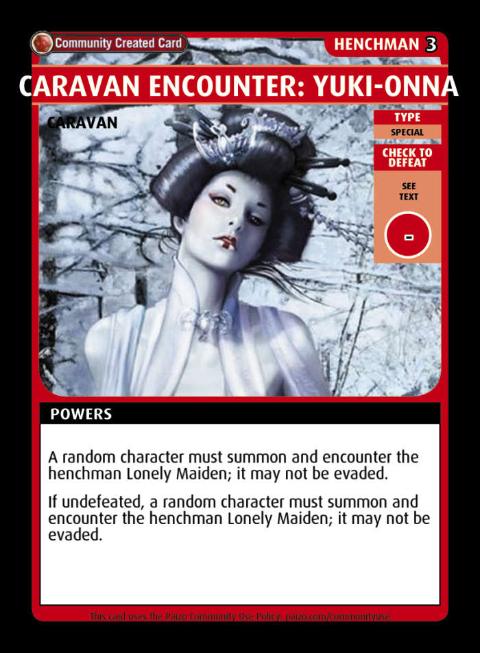 Caravan Encounter: Yuki-onna - Custom Card - Paizo | Pathfinder ...