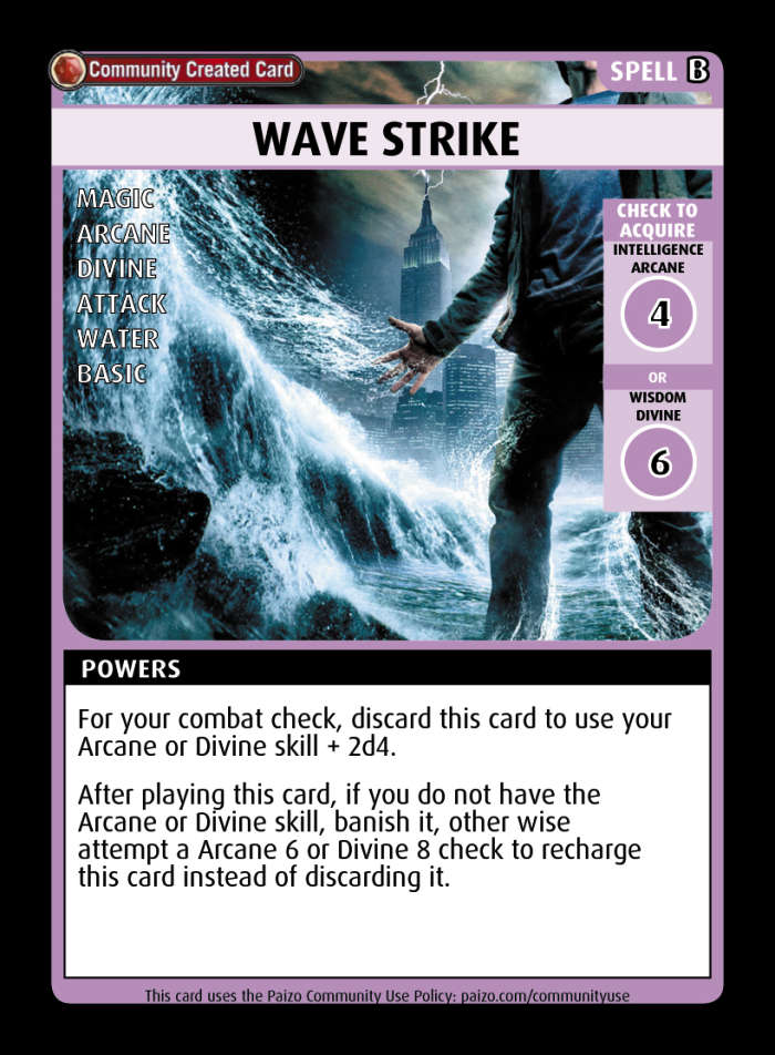 Wave Strike - Custom Card - Paizo | Pathfinder Adventure Card Game ...