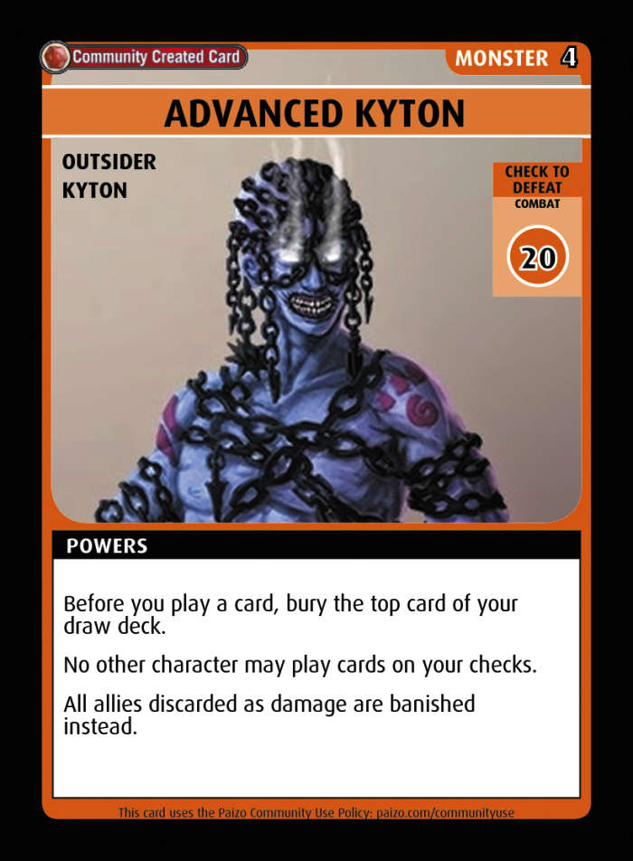 Advanced Kyton - Custom Card - Paizo | Pathfinder Adventure Card Game ...