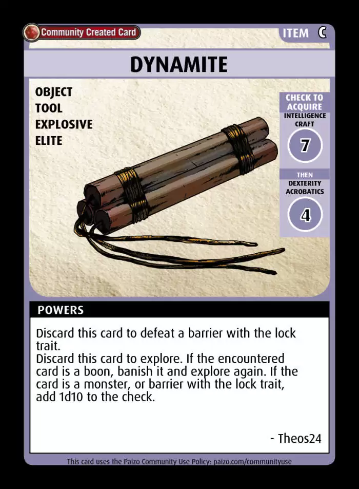 Dynamite - Custom Card - Paizo | Pathfinder Adventure Card Game ...