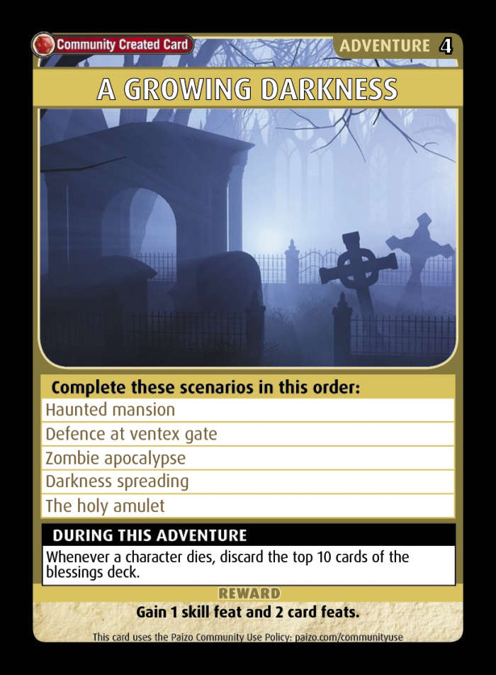 A Growing Darkness - Custom Card - Paizo | Pathfinder Adventure Card ...