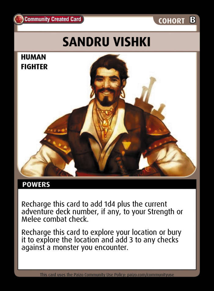 Sandru Vishki - Custom Card - Paizo | Pathfinder Adventure Card Game ...