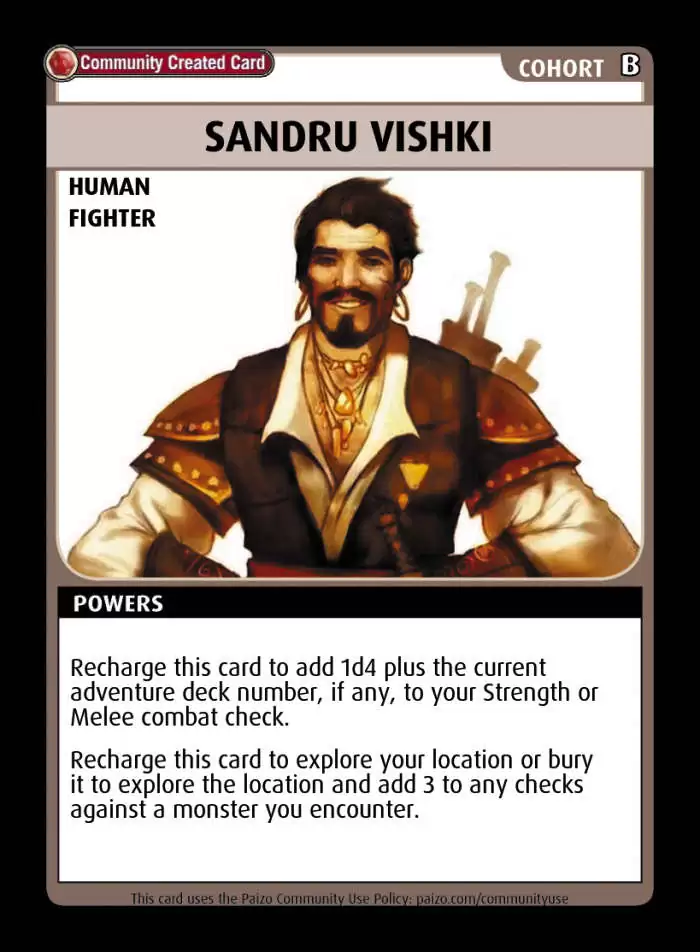 Sandru Vishki - Custom Card - Paizo | Pathfinder Adventure Card Game ...