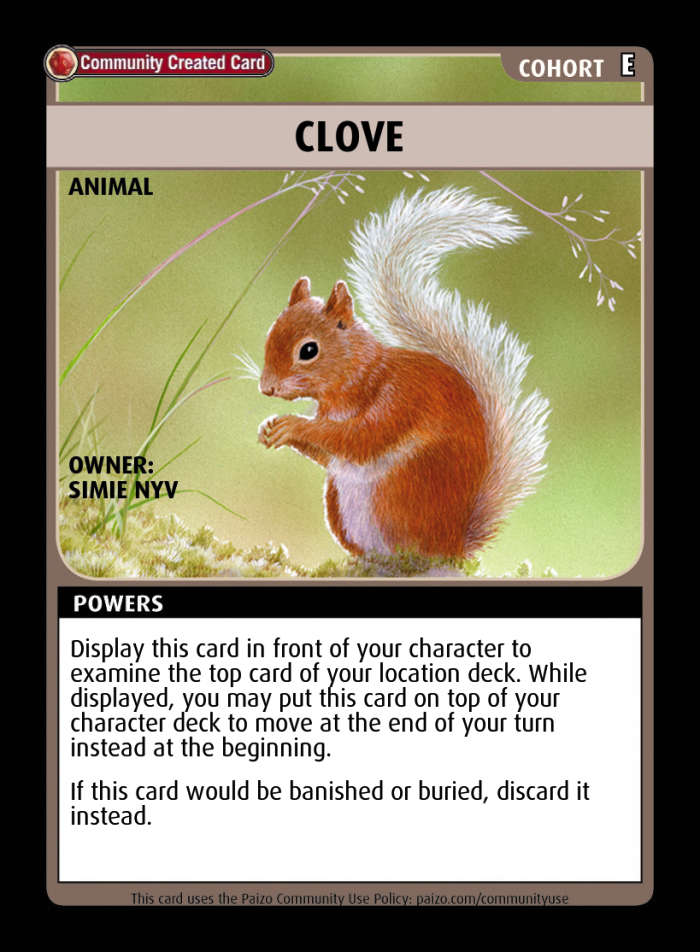 Clove - Custom Card - Paizo | Pathfinder Adventure Card Game Community ...