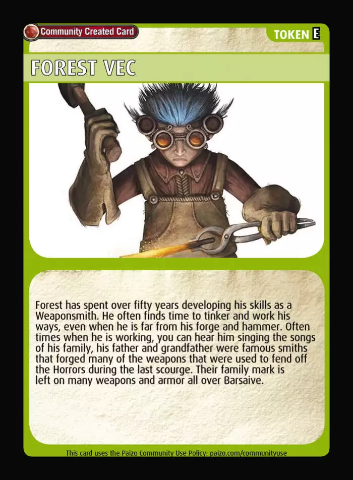 Forest Vec - Custom Card - Paizo | Pathfinder Adventure Card Game ...