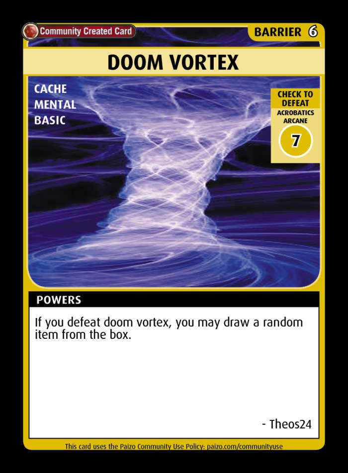 Doom Vortex - Custom Card - Paizo | Pathfinder Adventure Card Game ...