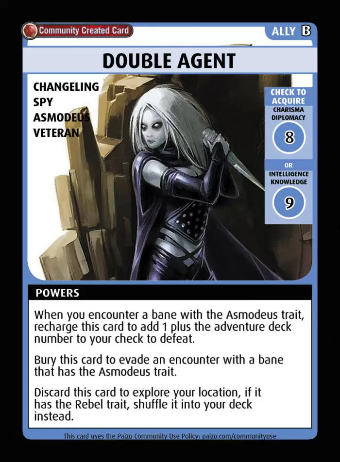Double Agent - Custom Card - Paizo | Pathfinder Adventure Card Game ...