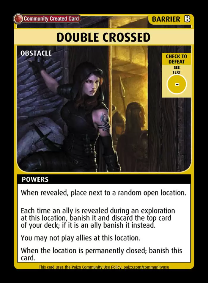 Double Crossed - Custom Card - Paizo | Pathfinder Adventure Card Game ...