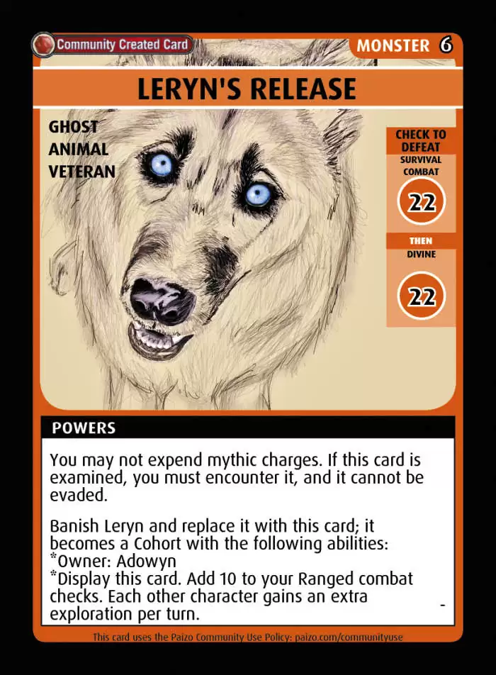 Leryn's Release - Custom Card - Paizo | Pathfinder Adventure Card Game ...