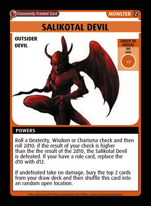 Salikotal Devil - Custom Card - Paizo | Pathfinder Adventure Card Game ...