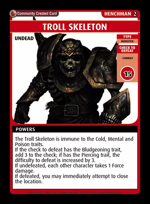 Troll Skeleton - Custom Card - Paizo | Pathfinder Adventure Card Game ...