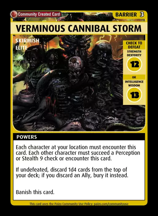 Verminous Cannibal Storm - Custom Card - Paizo | Pathfinder Adventure ...