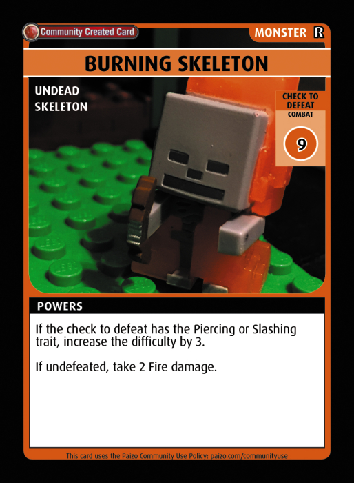 Burning Skeleton - Custom Card - Paizo | Pathfinder Adventure Card Game ...