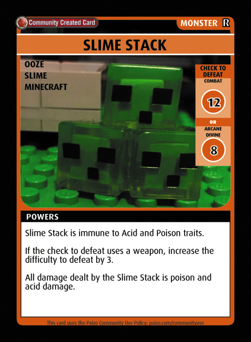 Slime Stack - Custom Card - Paizo | Pathfinder Adventure Card Game ...