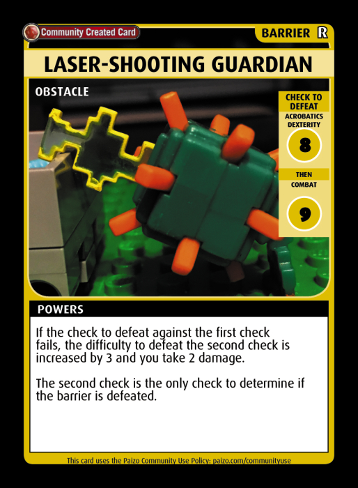 Laser-shooting Guardian - Custom Card - Paizo | Pathfinder Adventure ...