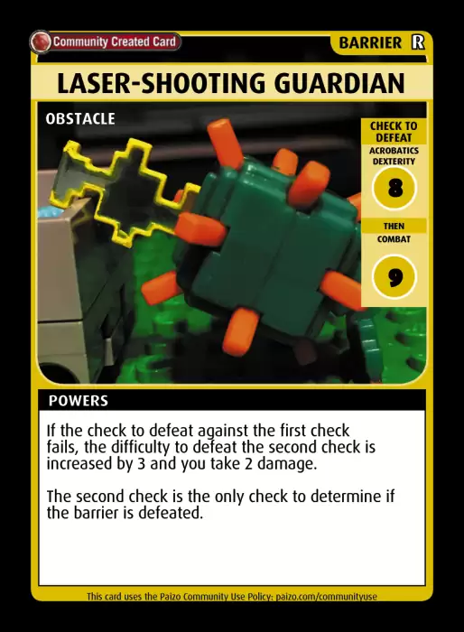 Laser-shooting Guardian - Custom Card - Paizo | Pathfinder Adventure ...