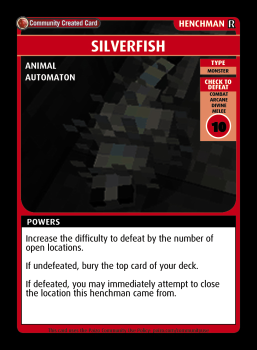 Silverfish - Custom Card - Paizo | Pathfinder Adventure Card Game ...