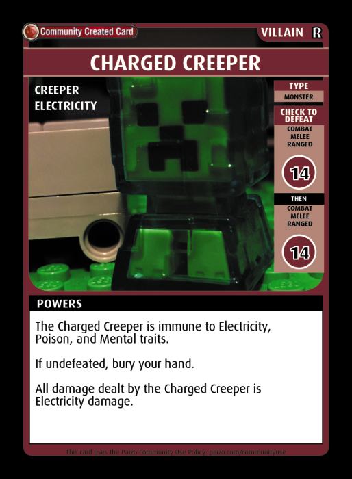 Charged Creeper - Custom Card - Paizo | Pathfinder Adventure Card Game ...