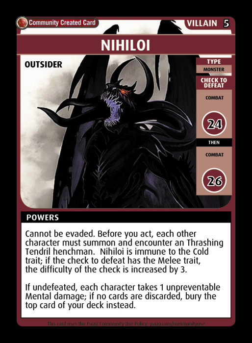 Nihiloi - Custom Card - Paizo | Pathfinder Adventure Card Game ...