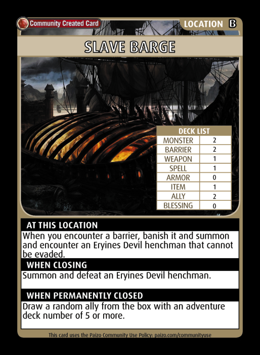 Slave Barge - Custom Card - Paizo | Pathfinder Adventure Card Game ...