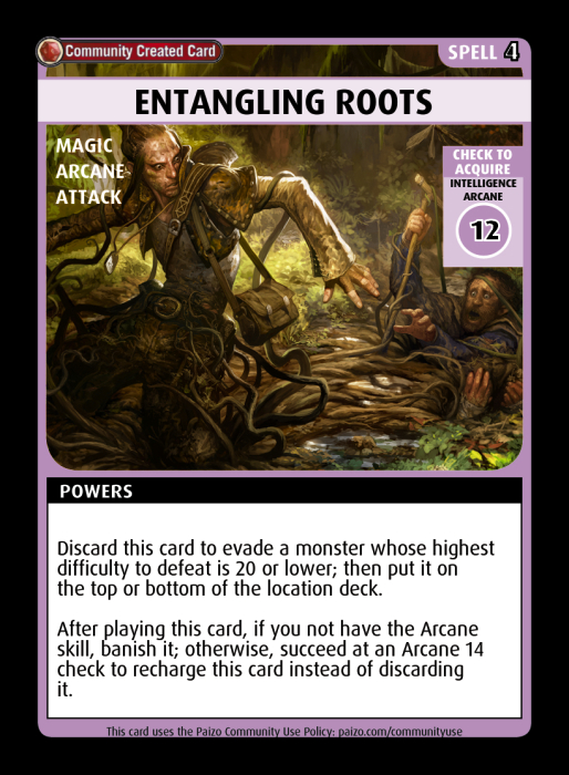 Entangling Roots - Custom Card - Paizo | Pathfinder Adventure Card Game ...