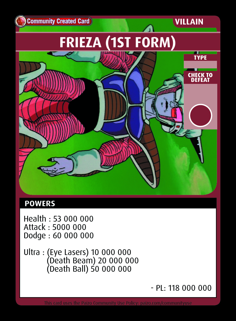Frieza (1st Form) - Custom Card - Paizo | Pathfinder Adventure Card ...