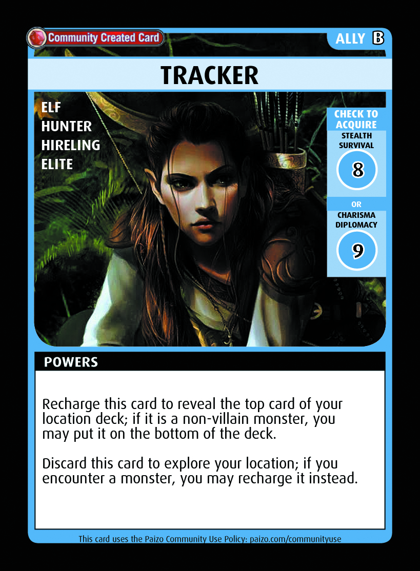 Tracker - Custom Card - Paizo | Pathfinder Adventure Card Game ...