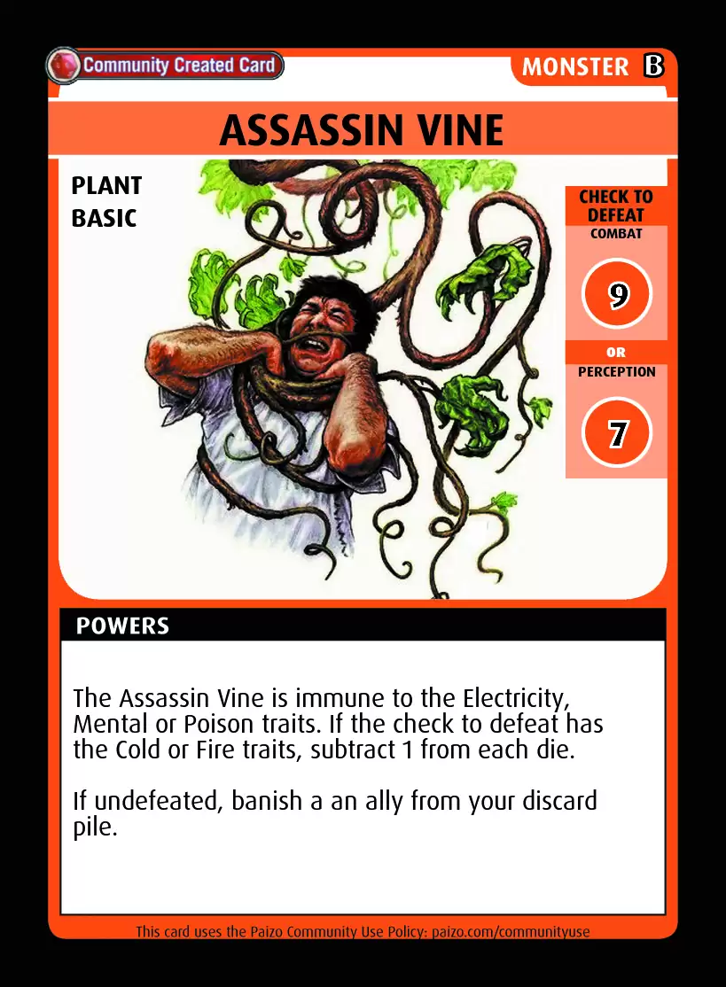 Assassin Vine - Custom Card - Paizo | Pathfinder Adventure Card Game Community Cards | DriveThruRPG