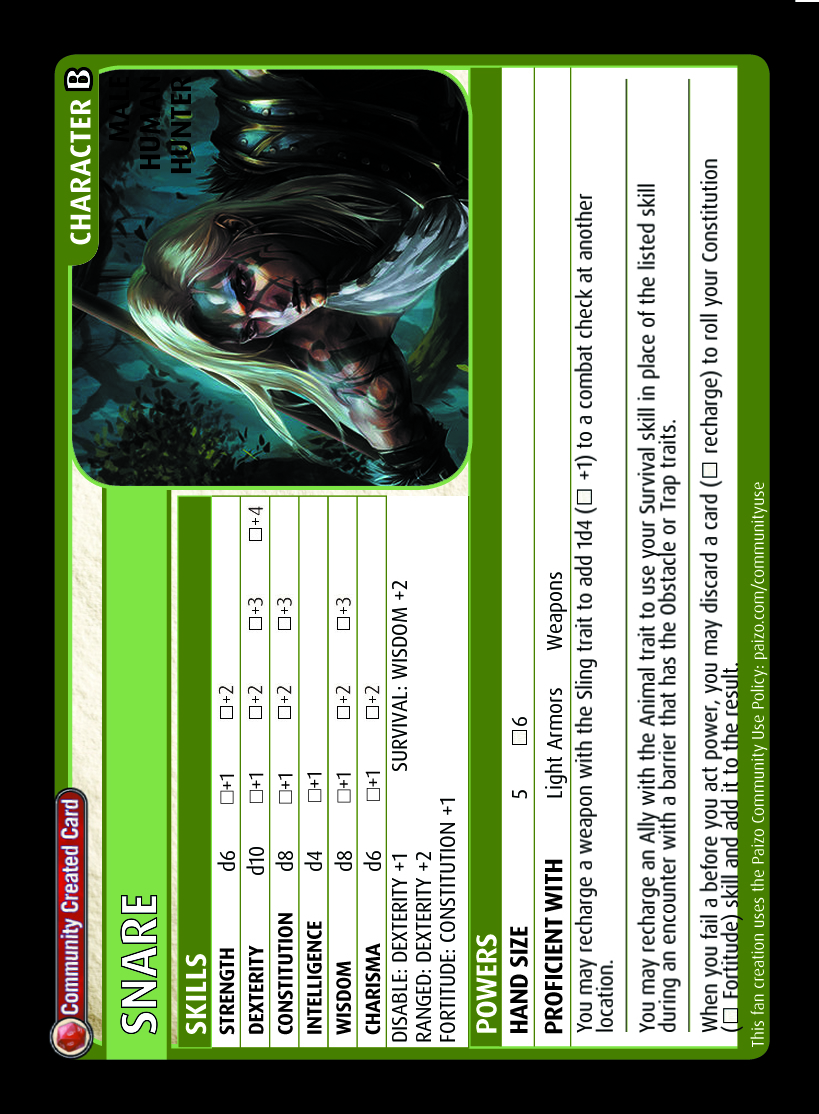 Snare - Custom Card - Paizo | Pathfinder Adventure Card Game Community ...