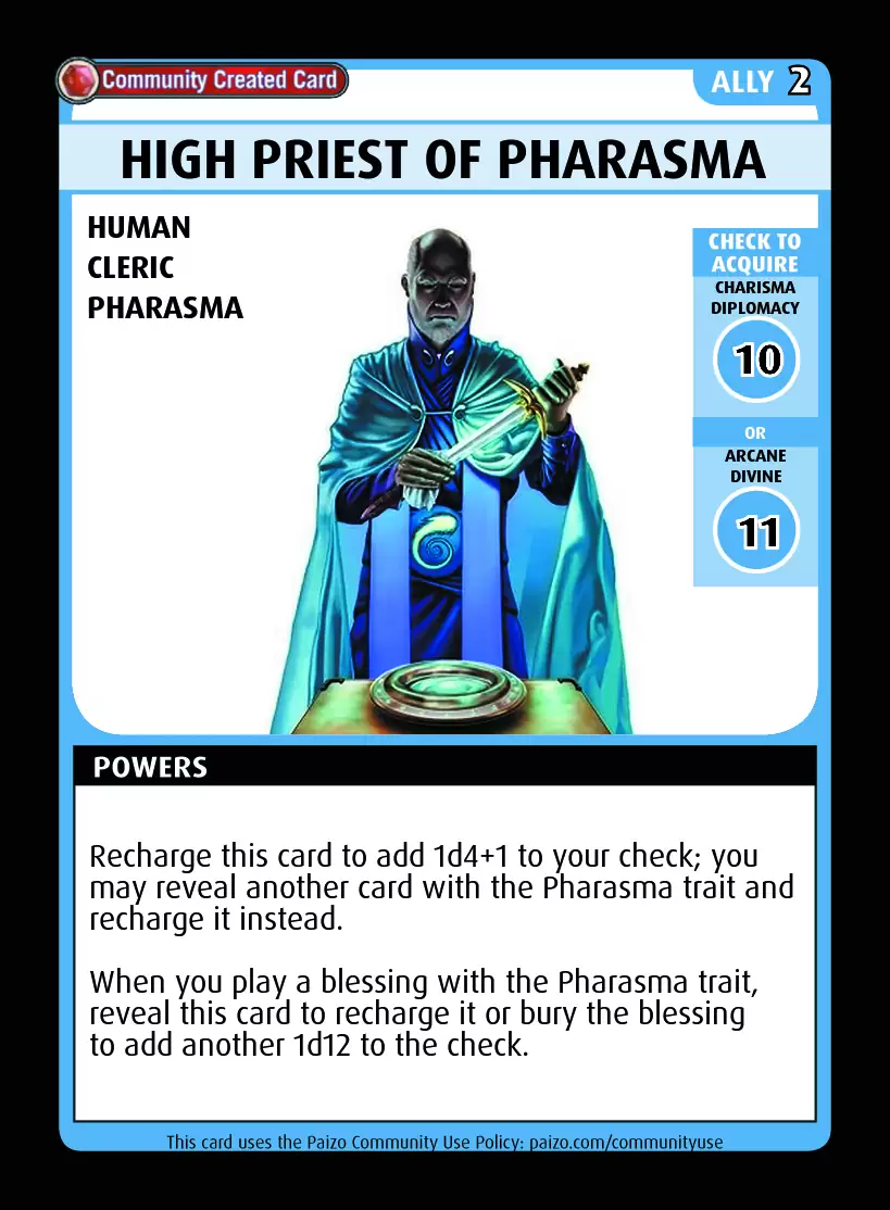 High Priest Of Pharasma - Custom Card - Paizo | Pathfinder Adventure ...