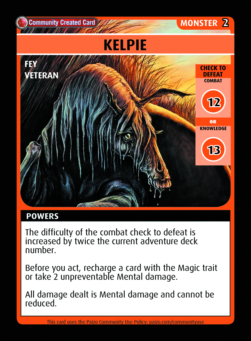 Kelpie - Custom Card - Paizo | Pathfinder Adventure Card Game Community ...