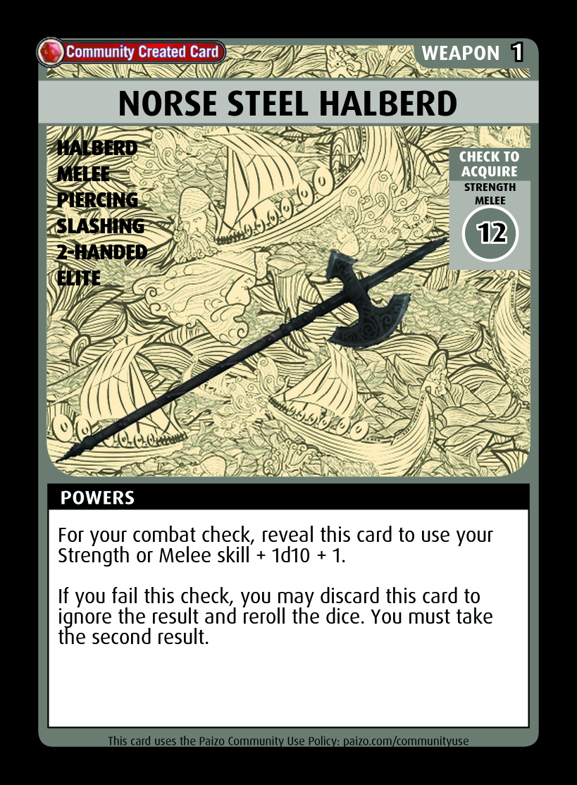 Norse Steel Halberd - Custom Card - Paizo | Pathfinder Adventure Card ...