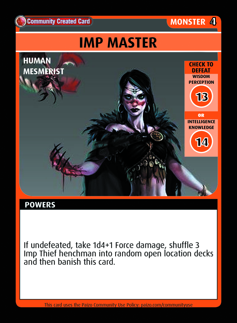 Imp Master - Custom Card - Paizo | Pathfinder Adventure Card Game ...