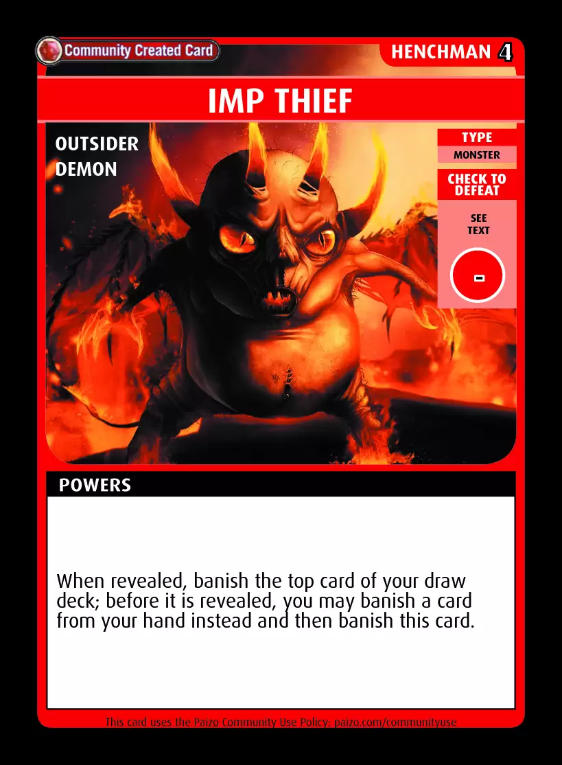 Imp Thief - Custom Card - Paizo | Pathfinder Adventure Card Game ...